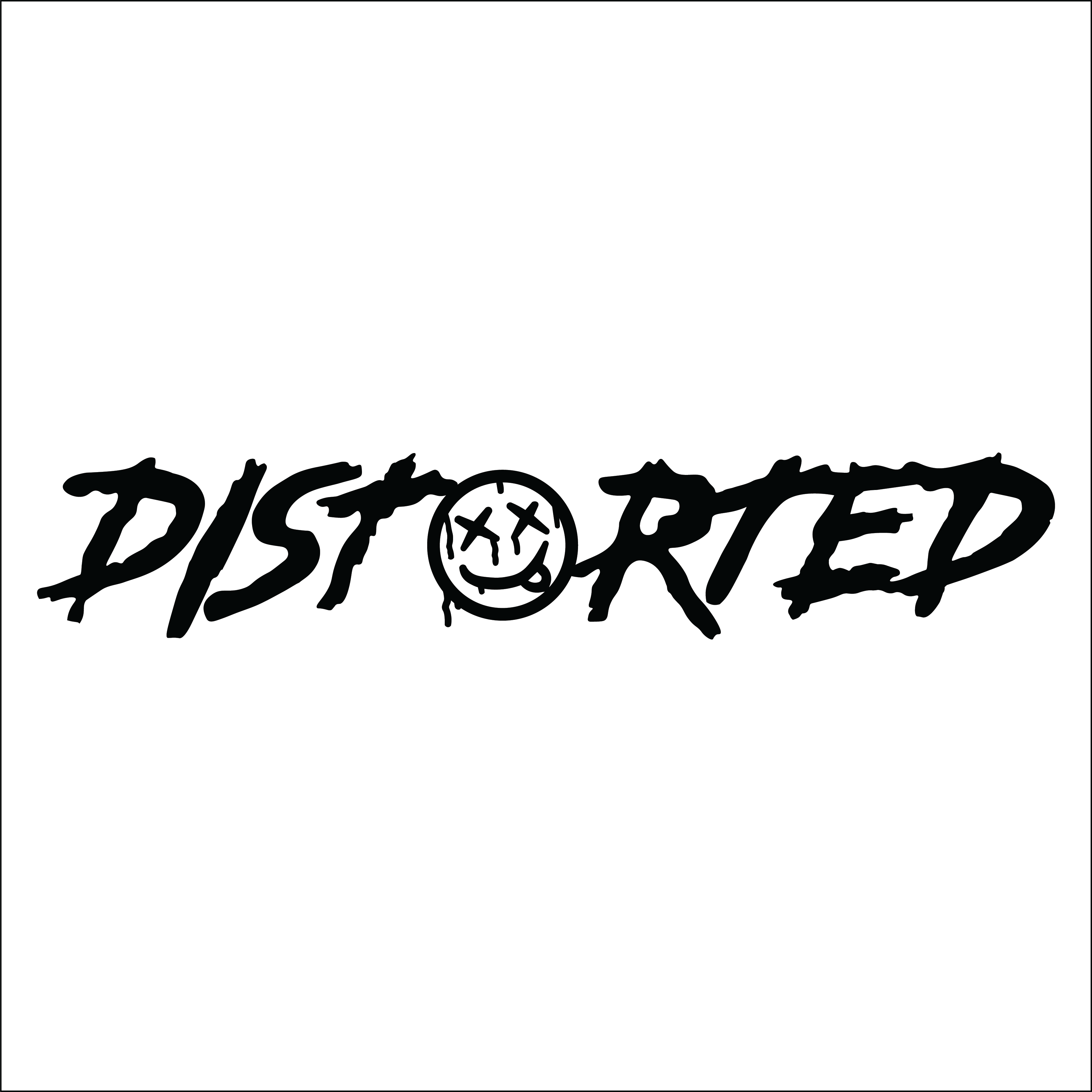 DISTORTED MEDIUM 250MM STICKER – Obsessed Brand