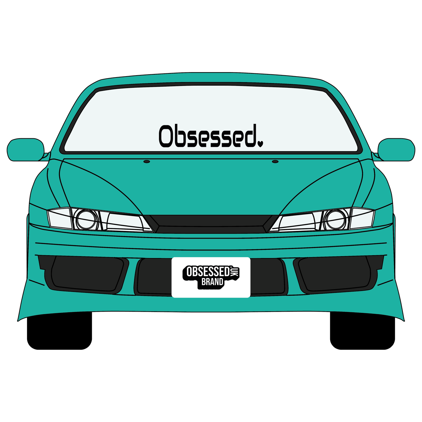 OBSESSED HEART WINDSCREEN BANNER. – Obsessed Brand
