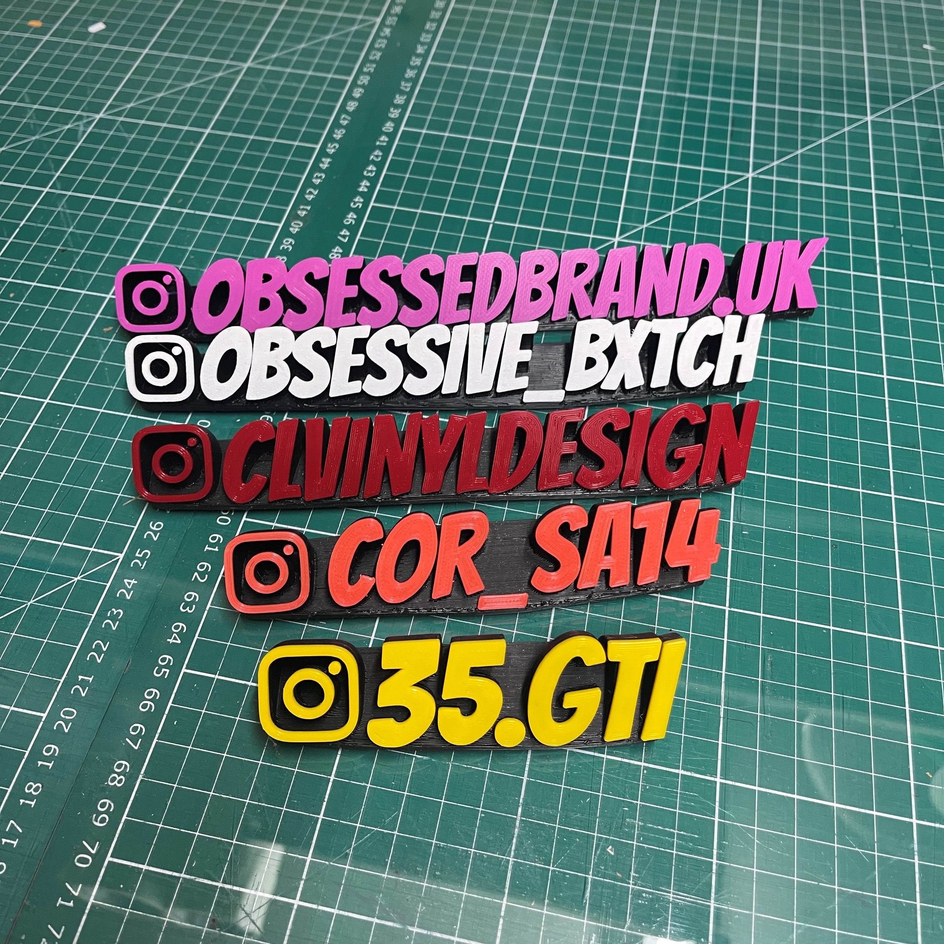 3D PRINTED INSTAGRAM TAGS – Obsessed Brand